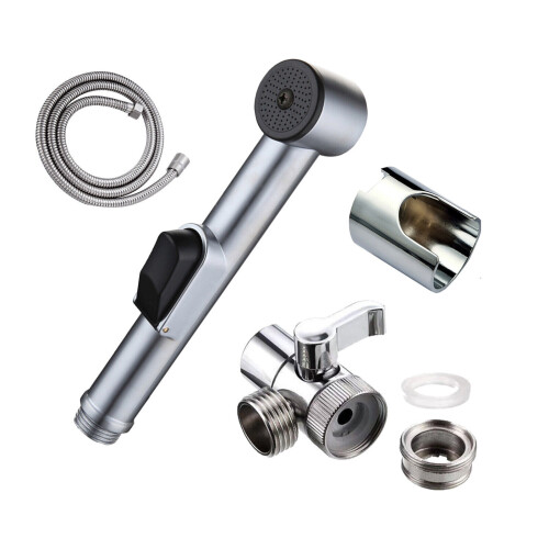 Bidet Shattaf Douche Spray Chrome Hygienic Toilet Shower Head Hose Set ...