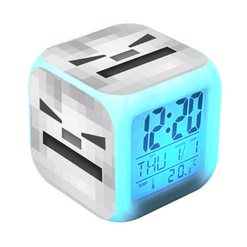 Minecraft Alarm Clock Colorful Color Changing Alarm Clock -Skeleton on ...