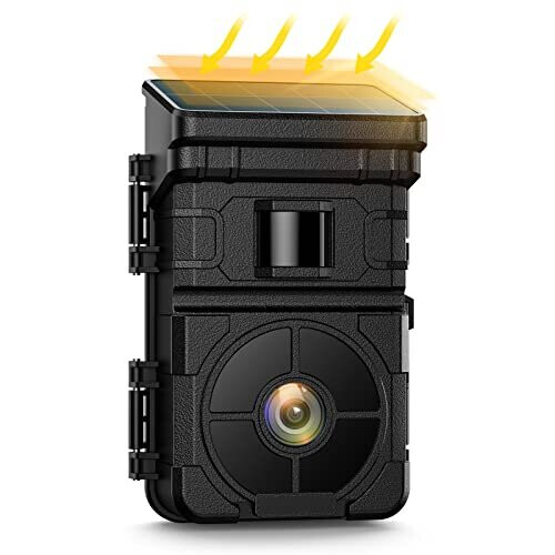 Solar Wildlife Camera 24MP 1080p, 2500mAh Built-in Lithium Battery ...