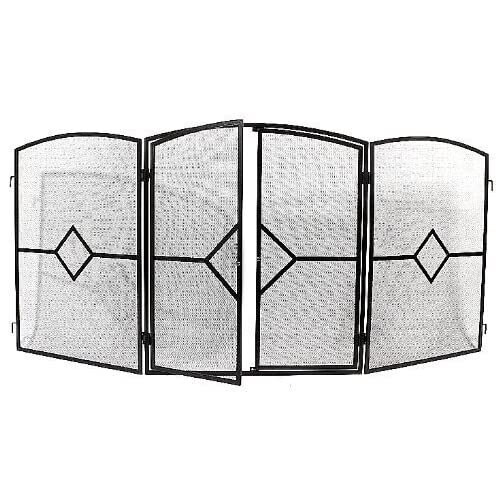 Heavy Duty Deluxe Stove Fire Guard Twin Front Opening Screen Fireside ...