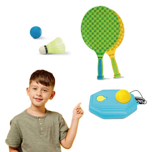 Coo11 Kids Badminton Tennis practise swing Racket Kit reflex Tennis ...