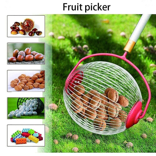 Nut Gatherer Rolling Fruit Collector With Telescopic Handle For Golf ...