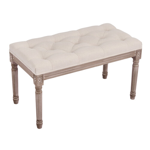 80cm Vintage French Hallway Bench Seat Bench Dining Rubberwood Crenex ...