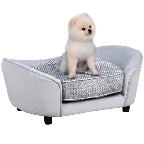 PawHut Dog Sofa Bed, Pet Chair, Kitten Couch Lounge w/ Cushion, for XS ...