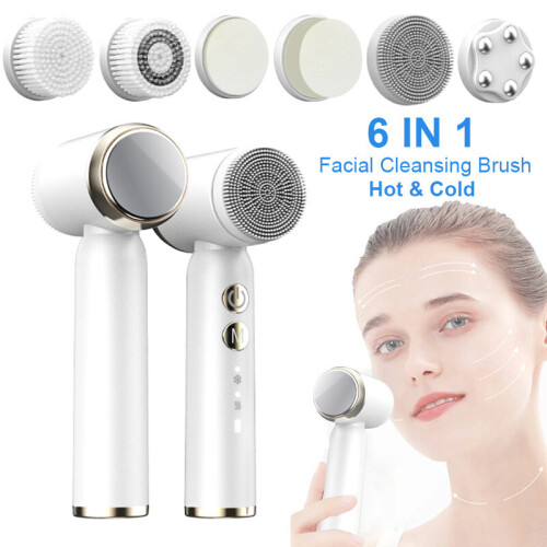 (White Hot Cool Sonic) Ultrasonic Electric Face Cleansing Brush Hot ...