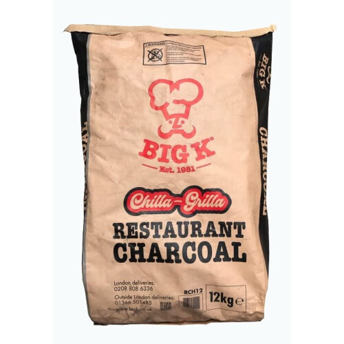 Big K Chilla-Grilla Restaurant Grade Lumpwood Charcoal 12kg Bag and Big ...