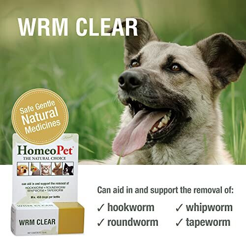 HomeoPet WRM CLEAR - 100% Natural Pet Medicine. For tapeworm, whipworm ...