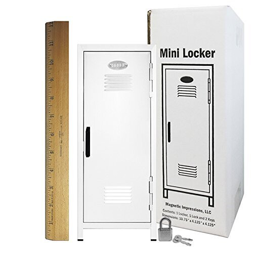 Mini Locker with Lock and Key White -10.75 Tall by Mini Lockers by ...