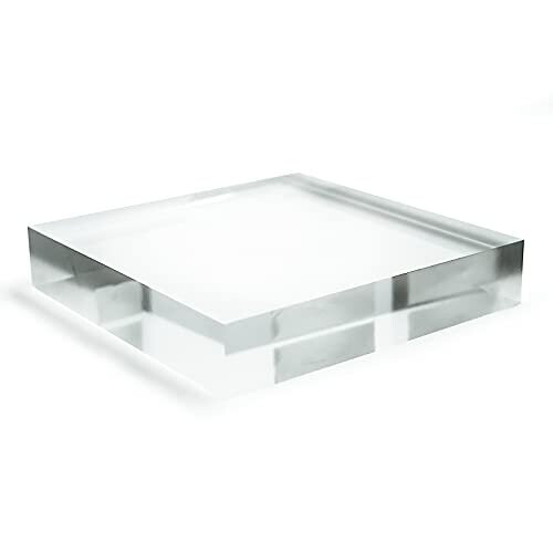 Solid Clear Acrylic Block - Decorative Pedestal, Plinth, Riser for Display Showcase (DS/G90) on ...