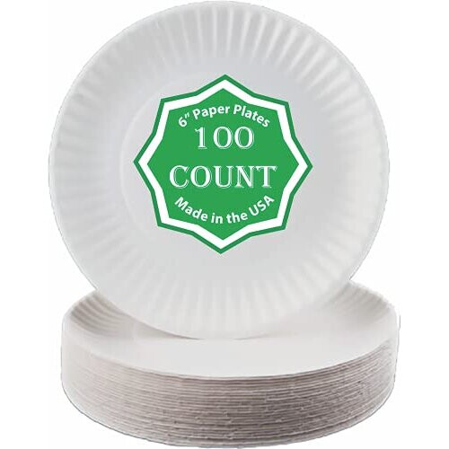 6" Disposable Paper Plate - Pack of 100ct on OnBuy