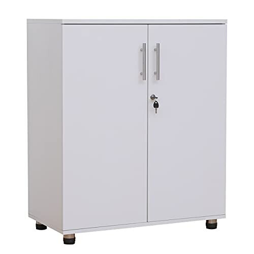 2 Door Locking Office Storage Cabinet - File Cabinet Organiser Cupboard ...