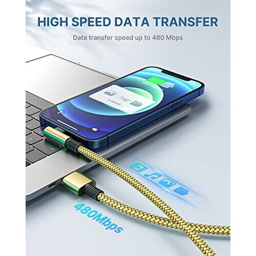 iPhone Charger Cable 2M 3Pack, Yosou iPhone Charging Cables Right Angle ...