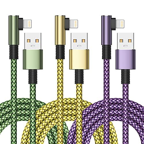 iPhone Charger Cable 2M 3Pack, Yosou iPhone Charging Cables Right Angle ...