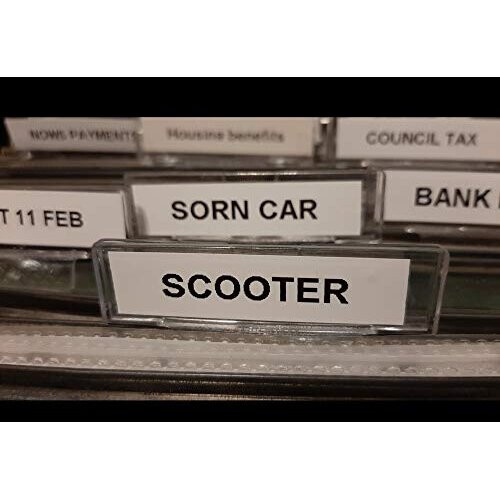 50 Suspension File Tabs and Inserts - Clear Plastic Filing Cabinet Tab ...