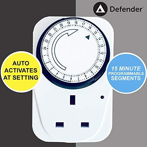 Defender 24 Hour Segment Timer Switch - Energy Saver Plug Standard Size ...