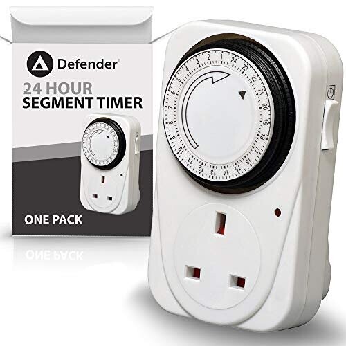 Defender 24 Hour Segment Timer Switch - Energy Saver Plug Standard Size ...