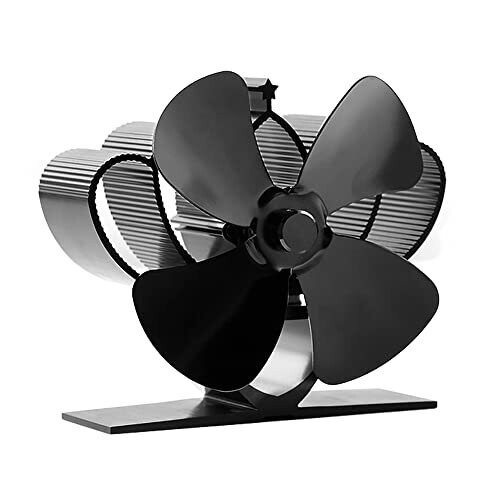Mini Stove Fan 4 Blade Stove Fan Heat Powered Fan, Silent Operation/Eco ...