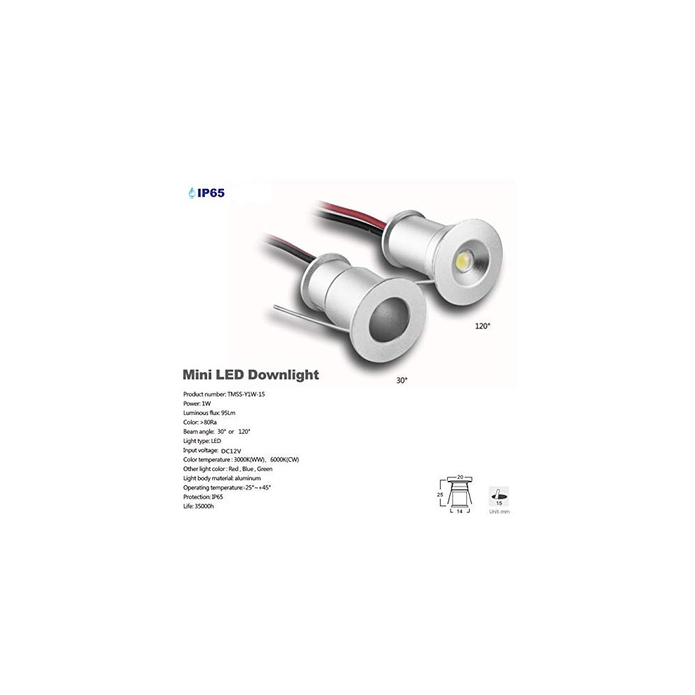 Small LED Spotlight 9PCS 12V 1W Recessed Celling Light for Kitchen ...