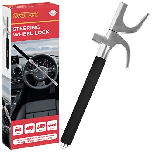 GADLANE Retractable Steering Wheel Lock - Universal Car Steering Lock ...