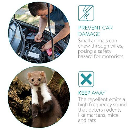 Navaris Rodent Repellent for Cars - Ultrasonic Repeller to Keep Pine ...