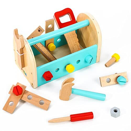 SOKA My First Toolbox Carpenter Wooden Building Tools Play Set ...