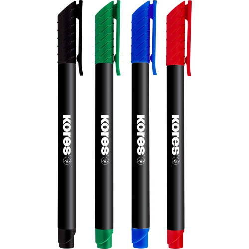 Kores - K-Marker P1: Coloured Permanent Marker Pens, Fine Fibre Tip ...