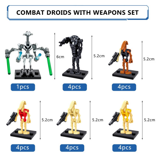 (21 Pcs Set) Star Wars Minifigures Battle Droid Building Blocks on OnBuy