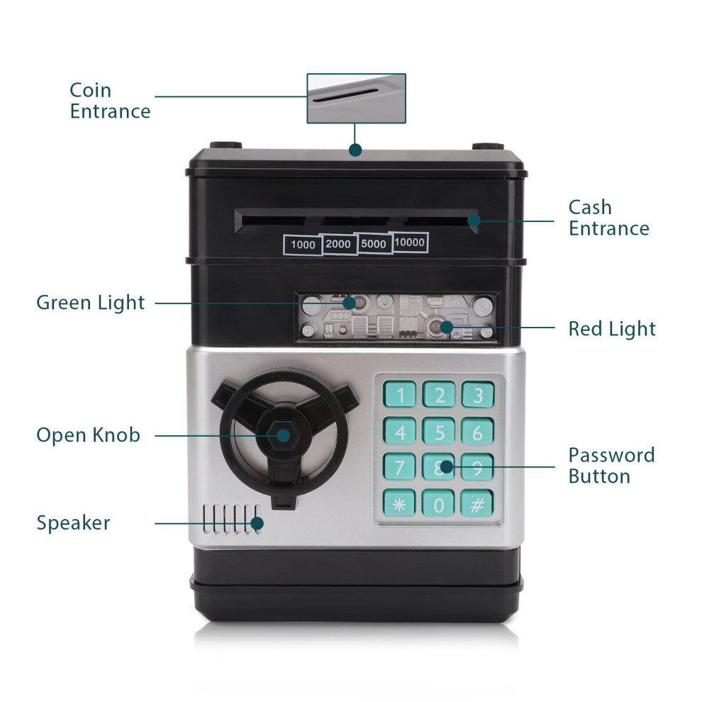 Plastic Digital Electronic Safe Coded Box Home Office Hotel Moneybox on ...