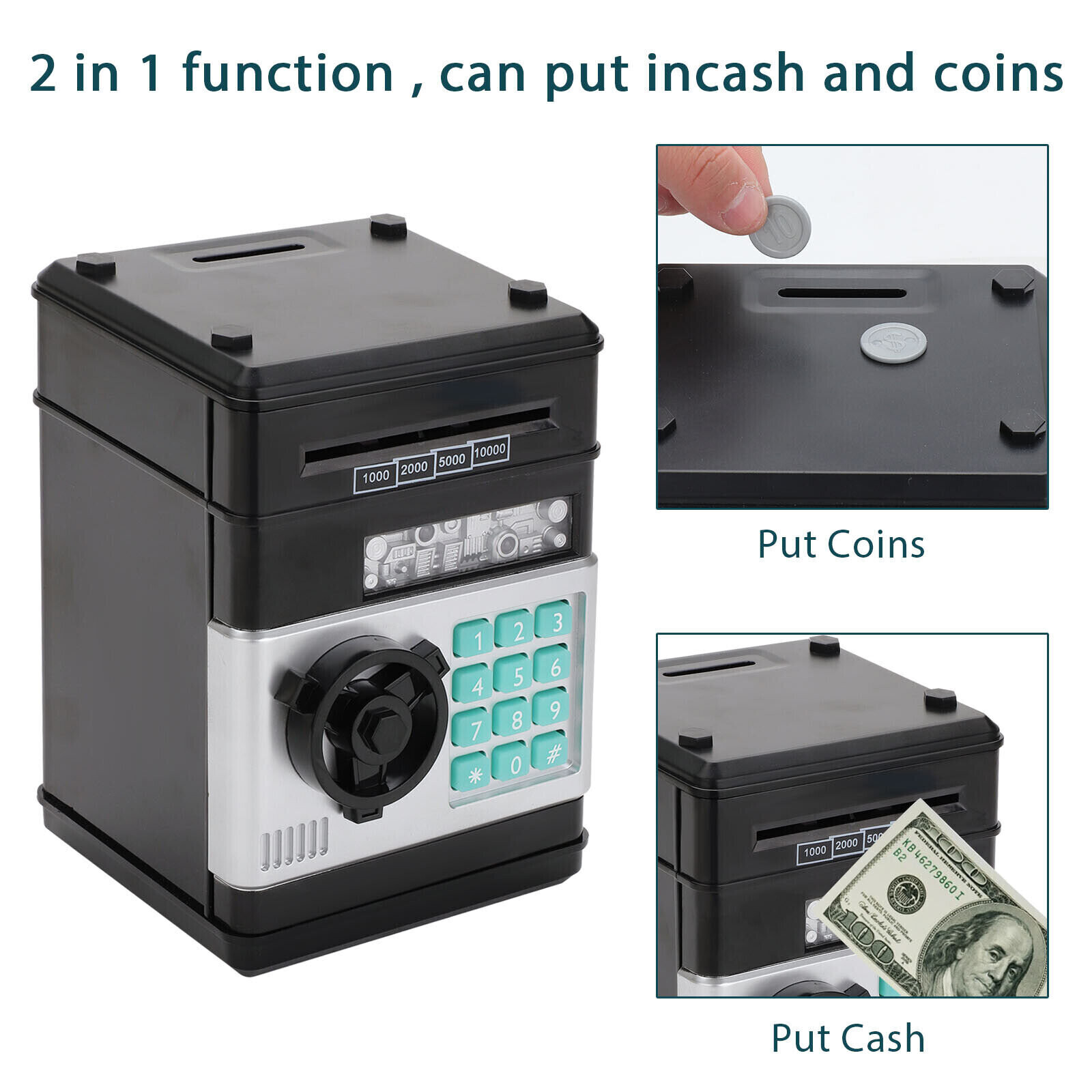 Plastic Digital Electronic Safe Coded Box Home Office Hotel Moneybox on ...