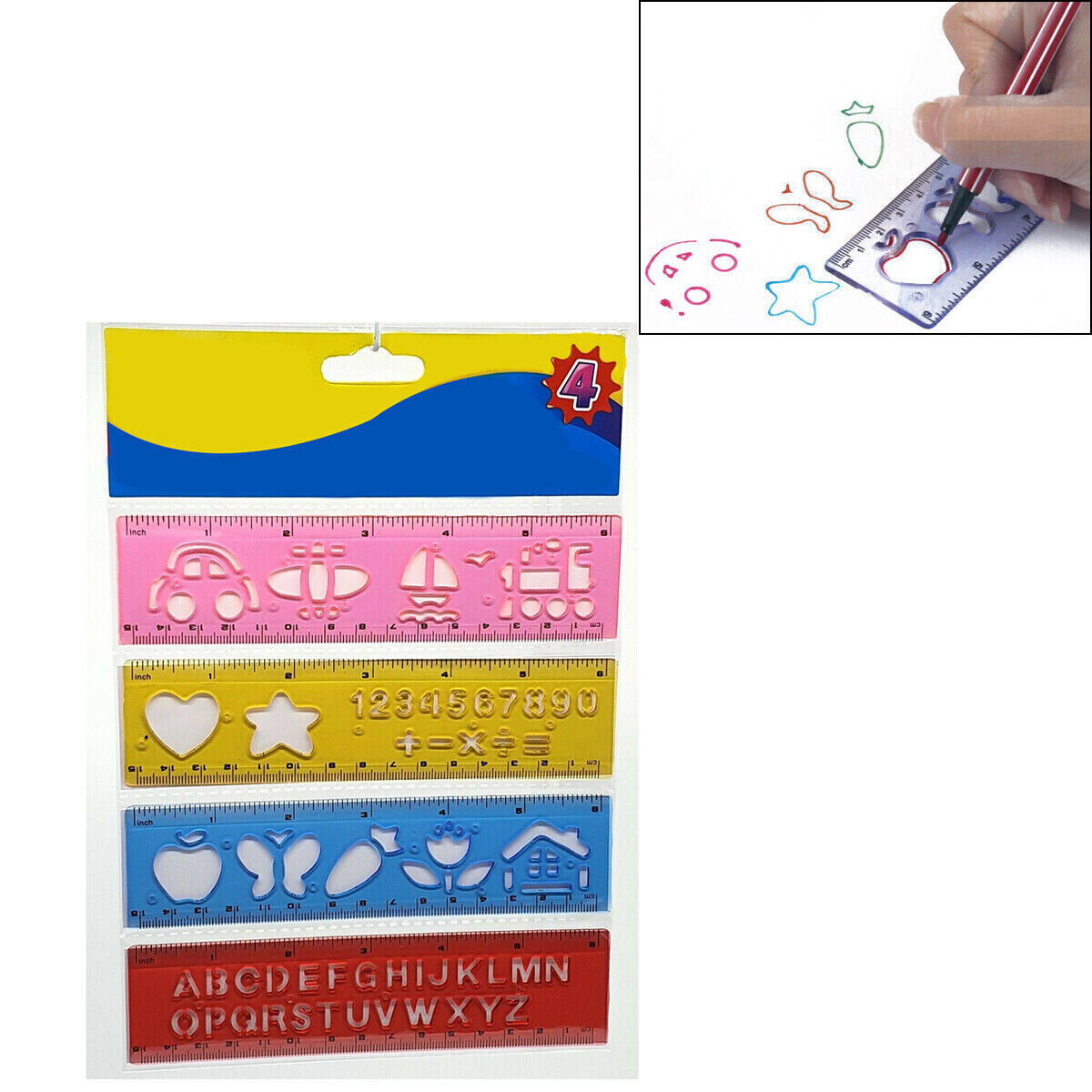(8MM , 15MM , 22MM and 30MM, 1) Stencil Sets and Rulers - Alphabet Letters Number Stencils ...