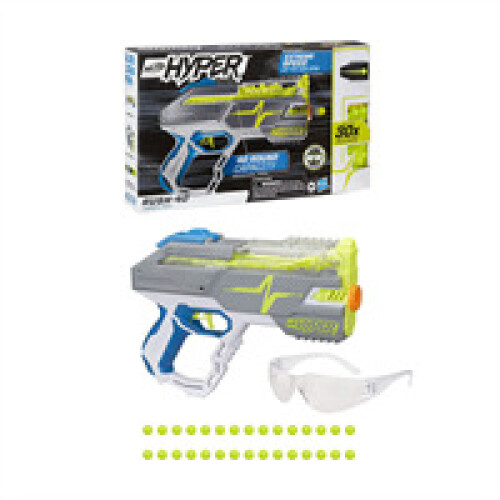 Nerf Hyper Rush 40 Pump Action Blaster & 30 Nerf Hyper Rounds Toy Gun ...