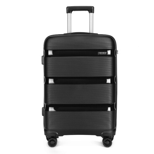 (black, 28 inch) 20/24/28 Inch PP Hard Shell Suitcase With TSA Lock on ...
