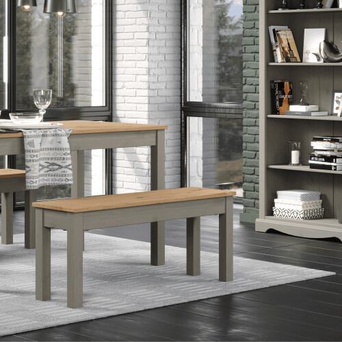 Home Source Corona Linea Large Grey Dining Bench Seat on OnBuy