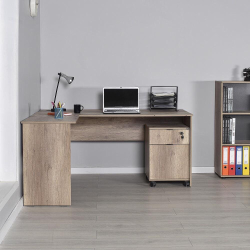 FWStyle L-Shaped large corner home office desk in warm oak.Can build ...