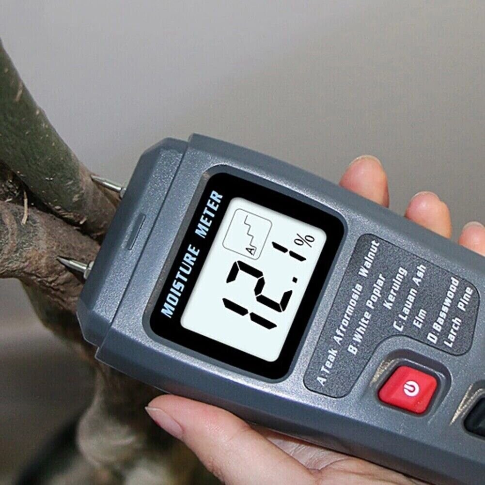 Digital Wood Moisture Meter Damp Detector Hygrometer Wood Tester Black ...