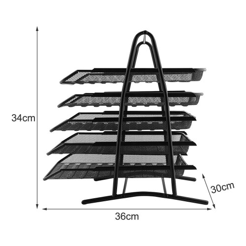 5 Tier Office Filing Trays Holder A4 Document Letter Paper Wire Mesh on ...