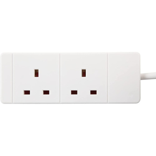 MantraRaj 2 Gang 5M Extension Socket Lead White 5 Meter 2-Way Extension ...