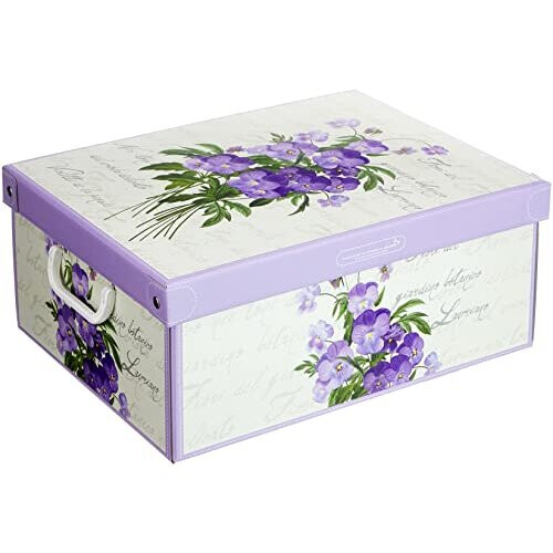 Kanguru Collection Fragrant Violet Decorative Storage Box with Handles ...