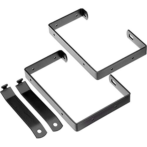 Keypak 2 Pack Universal Lockable Wall Ladder Rack Brackets Secure Storage, Black, 170x235x30mm ...