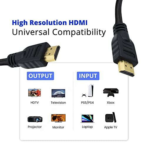 3 Metre Black Extra Long HDMI Cable With Gold Cable Plated Connectors ...