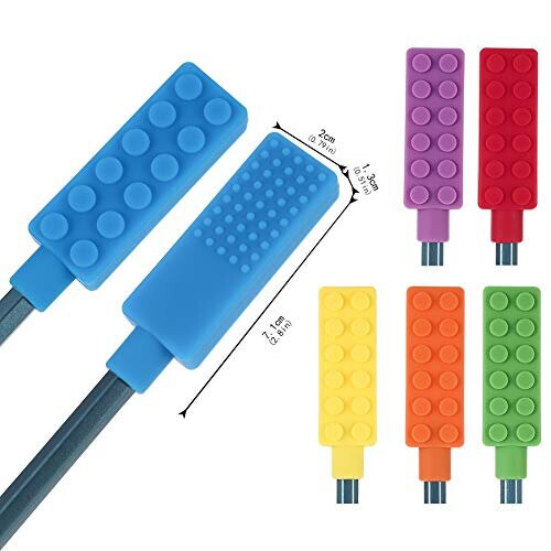 RosewineC Chewable Pencil Chew Topper Chewy Sensory Fidget Toppers for ...