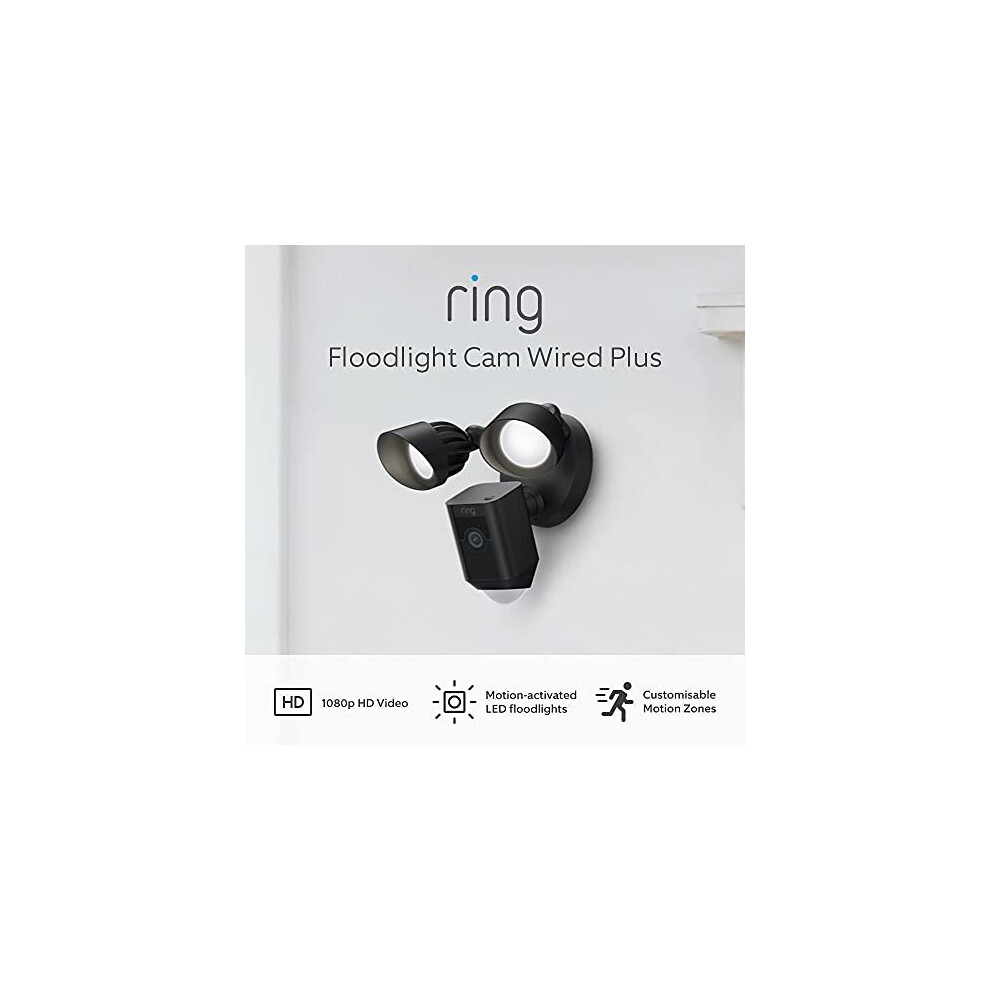 Ring Floodlight Cam Wired Plus by Amazon | Outdoor Security Camera with ...