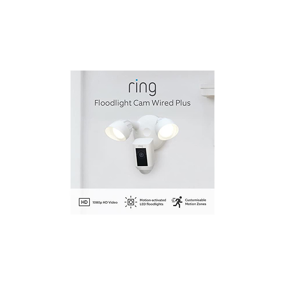 Ring Floodlight Cam Wired Plus by Amazon | Outdoor Security Camera with ...