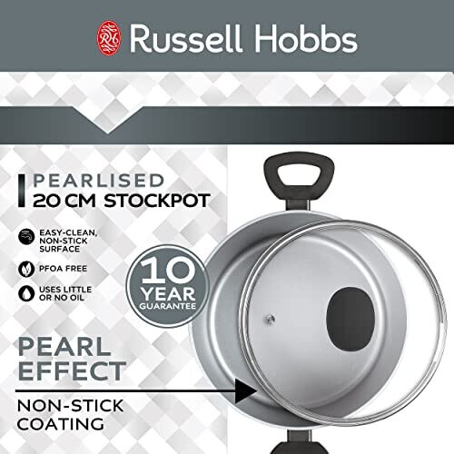 Russell Hobbs RH01712EU Stockpot with Glass Lid, Non-Stick Induction ...