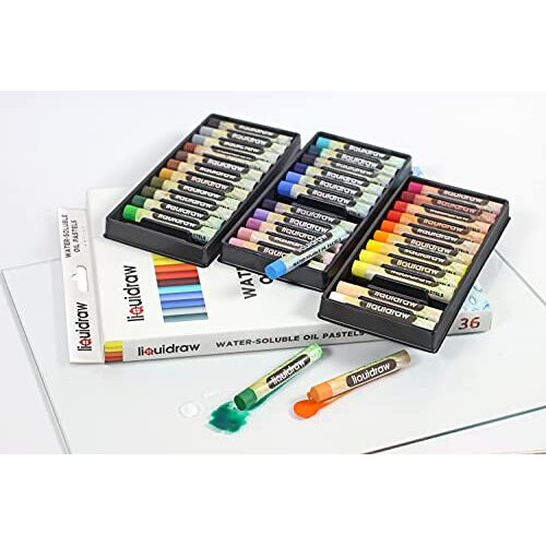 Liquidraw Oil Pastels Super Soft Water Soluble For Art, 36 Colours ...