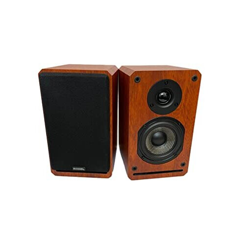 ROXEL RBS 300 Book Shelf Speaker, Cherry Wood Effect Cabinet with 4 ...