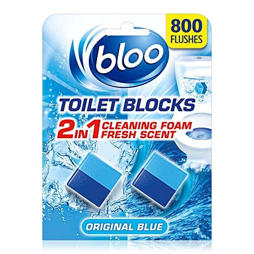 New Bloo Toilet Blocks Limescale Remover, Original Blue, Pack of 2 on OnBuy