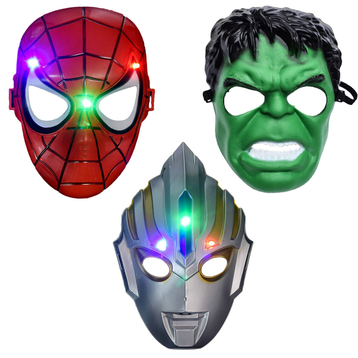 Hulk Spiderman Mask Full Face Costume Cosplay Superhero Masquerade Kids ...
