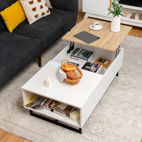 110cm Lift Top Coffee Table Modern Wooden Lift Top Dining Table on OnBuy