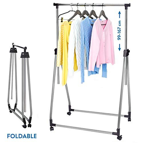 Tatkraft Halland Collapsible Clothes Rail, Foldable Clothes Rack on ...